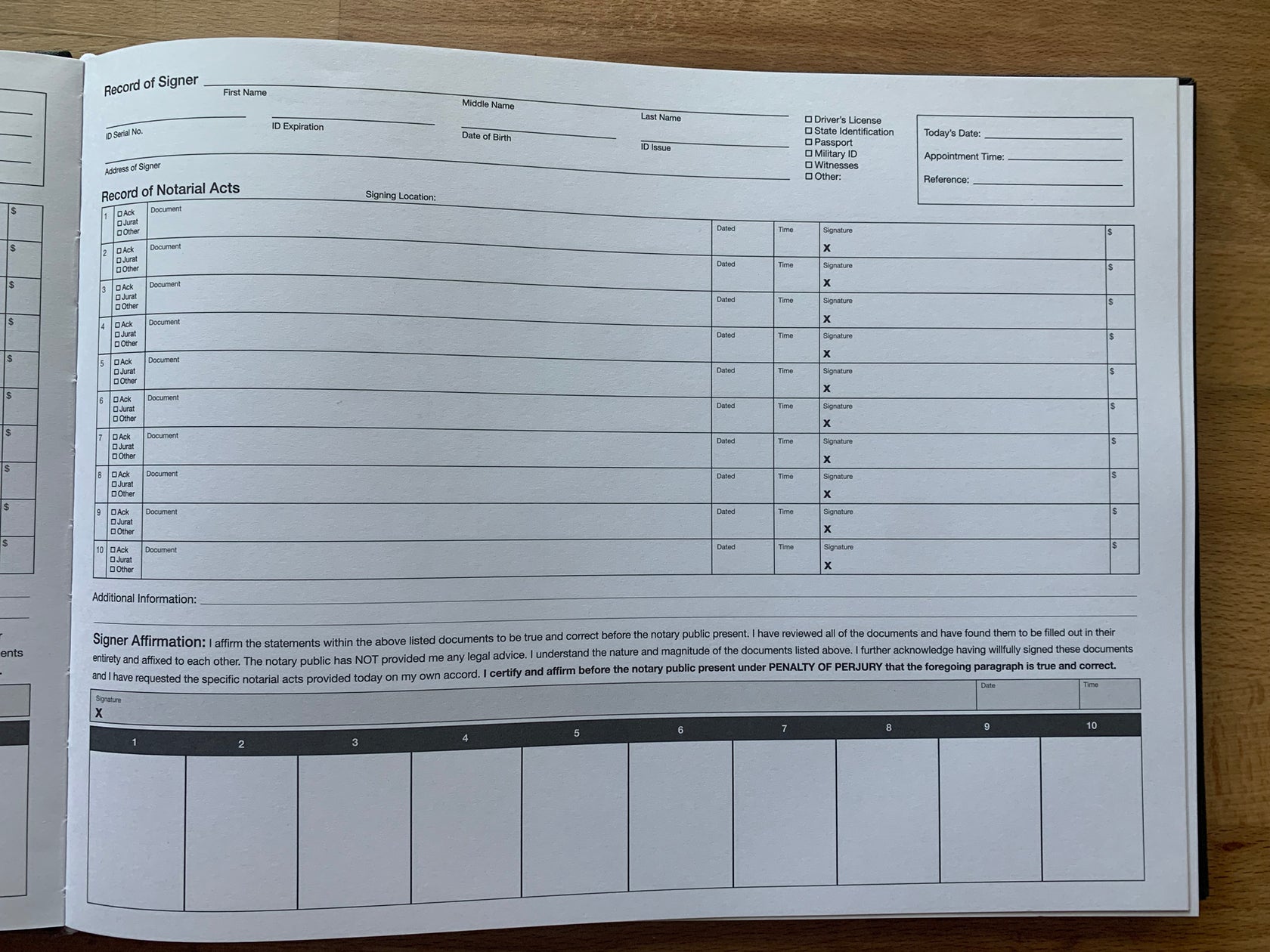 Hardbound Luxe Notary Journal | Record of Signatures – Notary in a Box